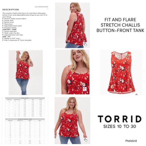 torrid | Tops | Torrid 0 Fit And Flare Stretch Challis Button Front ...